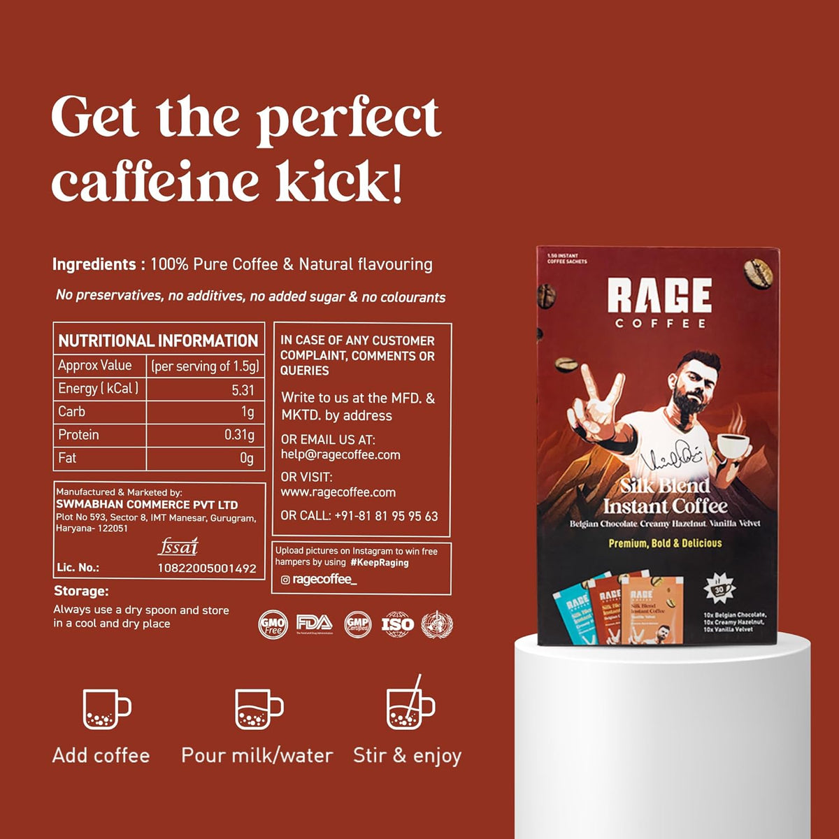 Rage Coffee Silk Blend Assorted Coffee Sachets Pack of 30